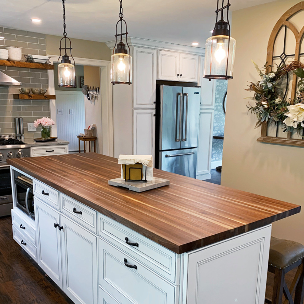 Walnut Edge Grain Butcher Block Countertop - Modern - Kitchen - Other ...
