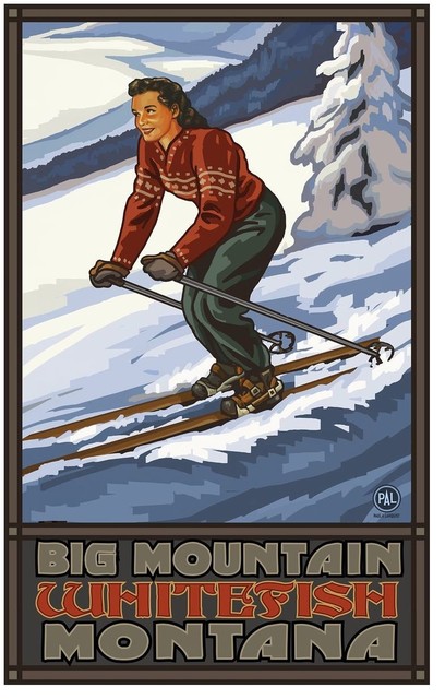 by Artist Paul A. Lanquist Big Mountain Whitefish Art Print, 30"x45 ...