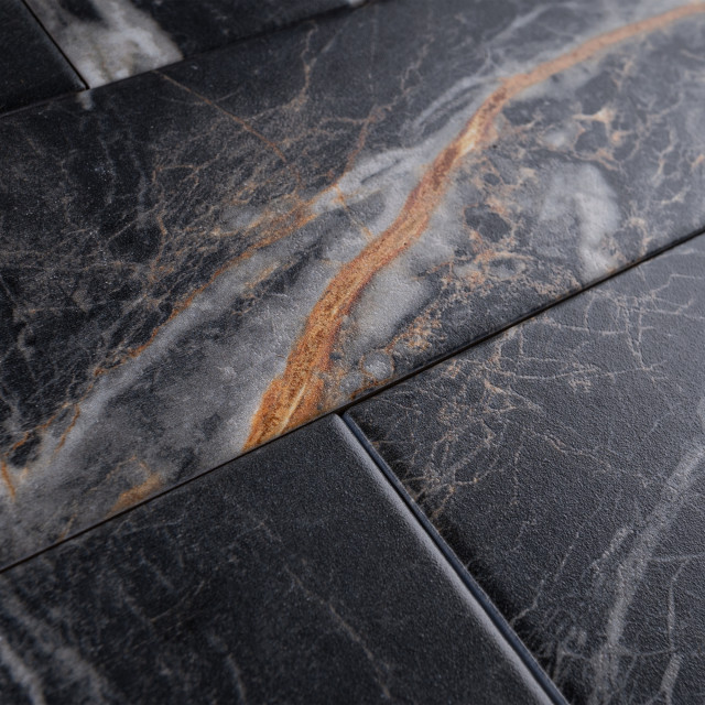 3"x13" Marble Look Subway Tile Wall and Floor Tile, 1 Box - Traditional ...