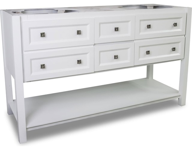 White Adler 59" Double Base - Transitional - Bathroom Vanities And Sink ...