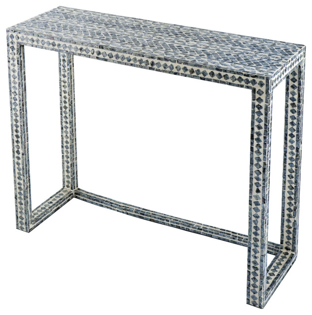 Benzara BM285102 36" Console Table, Capiz Shell Inlay, Rectangular ...