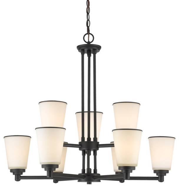 Z-Lite 432-9BRZ Jarra - Nine Light 2-Tier Chandelier - Transitional ...