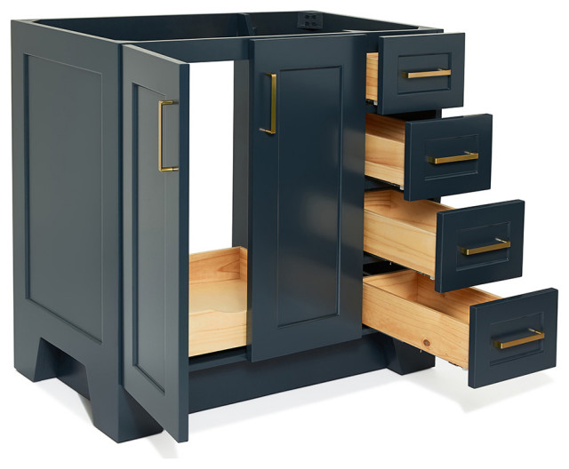 Ariel Taylor 36" Left Sink Bath Vanity Base - Transitional - Bathroom ...