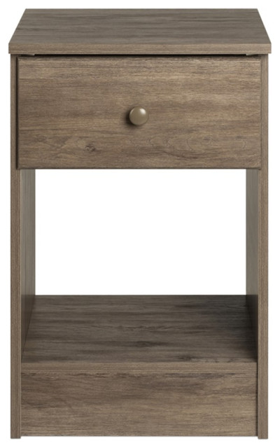 Prepac Astrid Drifted Gray Engineered Wood Tall 1-Drawer Nightstand ...