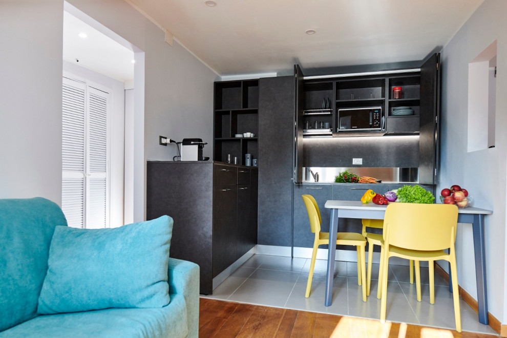 Mini Cucina A Scomparsa con tavolo allungabile - Contemporary - Kitchen ...