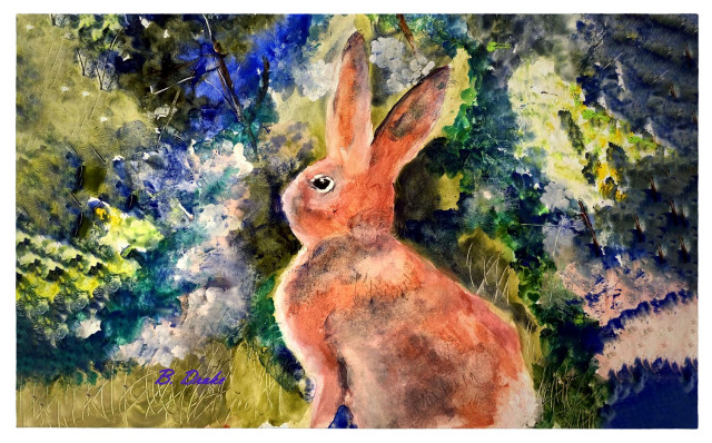 Betsy Drake Cottontail Rabbit Door Mat 30x50, 50 inches - Farmhouse ...