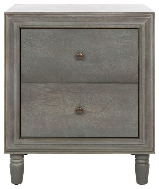 Rashid Accent Stand With Storage Drawers, Ash Gray - French Country ...
