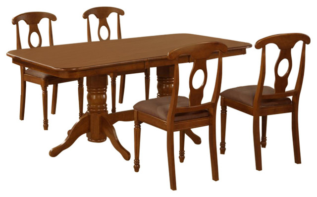 Dining Room Set for Rectangular Table With Leaf and 4 Kitchen Chairs - Contemporary - Dining ...