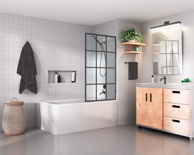 Bathtub Single Fixed Panels, 34 - Contemporary - Shower Doors - by ...