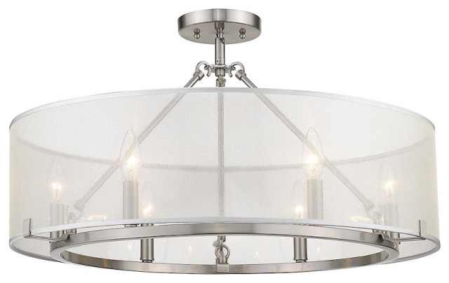 Golden Lighting Alyssa 6 Light Semi Flush Mount Pewter 5019 6sfpw