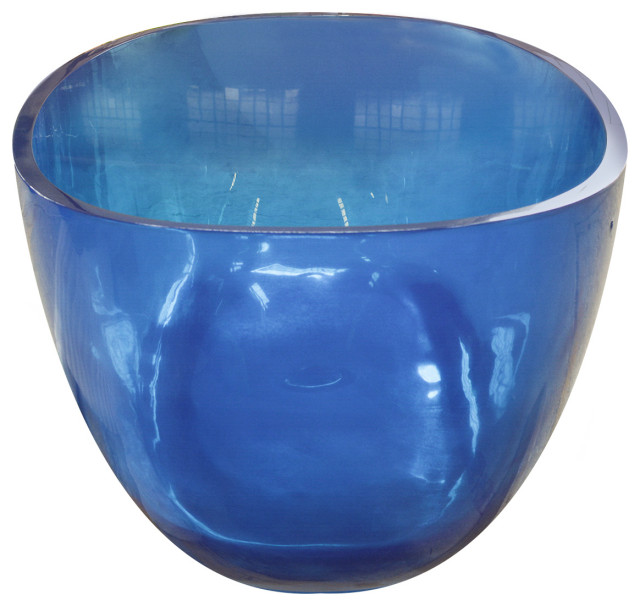 64'' x 29.6'' Freestanding Solid Surface Soaking Bathtub in Translucent ...