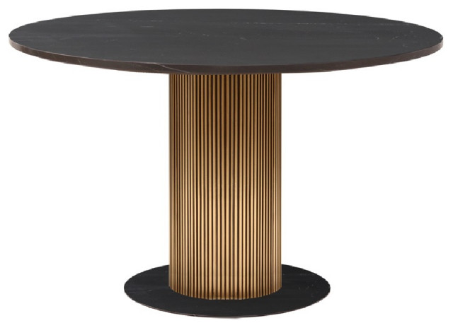 Modern Pedestal Dining Table, OROA Ironville - Contemporary - Dining ...