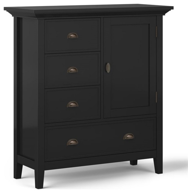 Simpli Home Redmond Solid Wood 39 " Transitional Medium Storage Cabinet ...