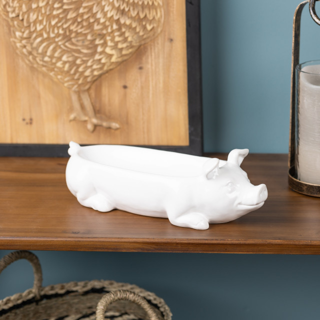 Ceramic Pig Planter 13"L - Farmhouse - Indoor Pots And Planters - by ...