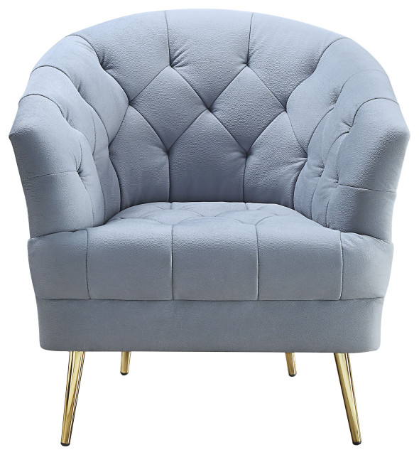 Acme Bayram Chair Light Gray Velvet - Contemporary - Armchairs And ...