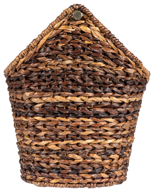 Boho Oval Braided Bankuan Bathroom Tissue/Toilet Paper Basket with Wood ...