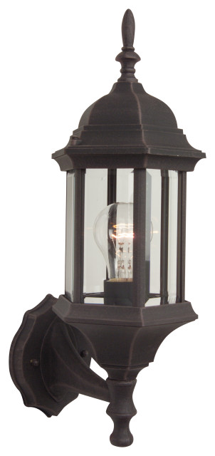 Hex Style 1 Light Outdoor Wall Lantern In Rust (Z290-RT) - Traditional ...