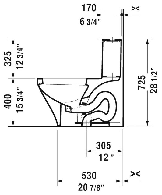 Duravit Durastyle One-Piece Toilet, Dual Flush Top Button, White ...
