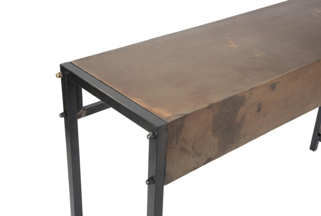 Industrial Bronze Metal Console Table - Industrial - Console Tables ...