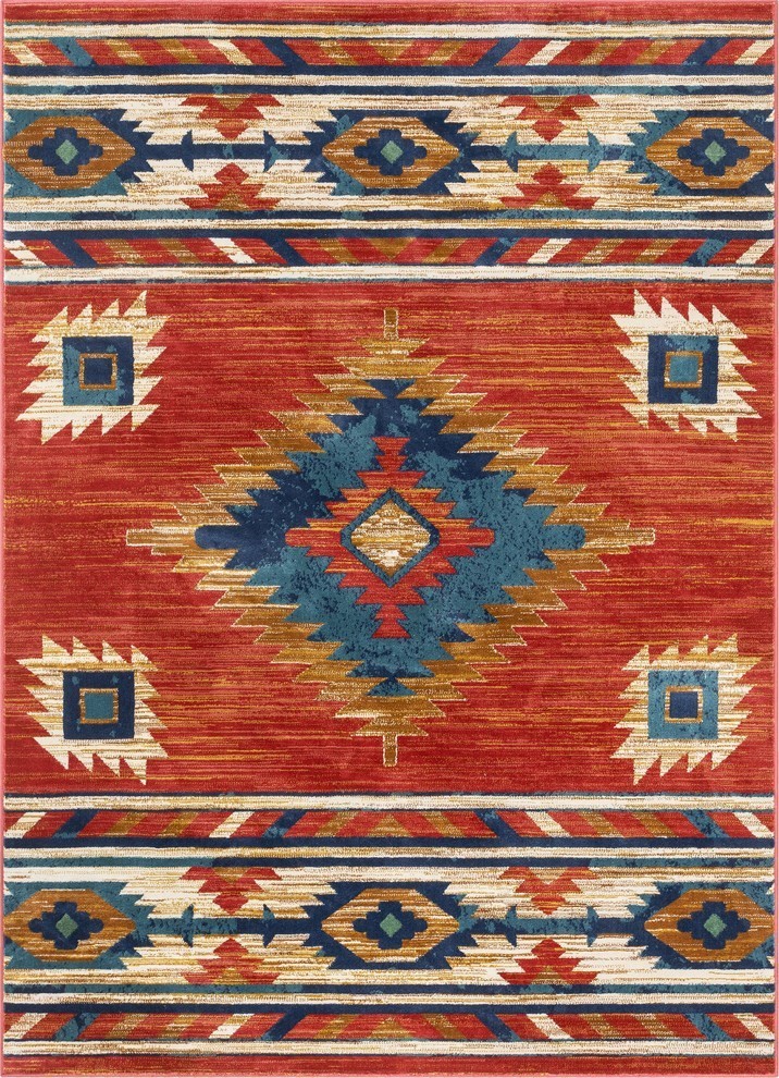 Well Woven Tulsa Lea Traditional Southwestern Tribal Crimson Rug, 5'3 ...