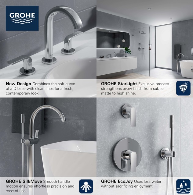 Grohe 29 298 Defined Single Function Pressure Balanced Valve Trim - Tub ...
