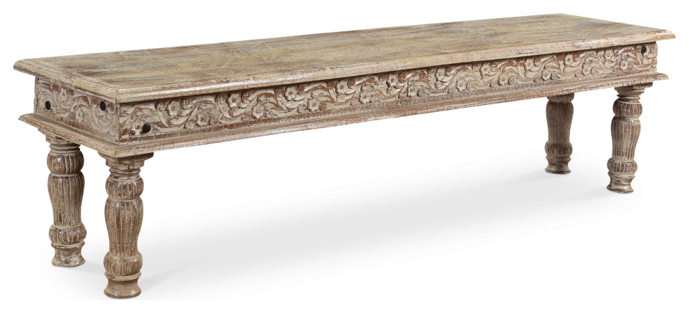 Driftwood Carved Bench - French Country - Dining Benches - by ...