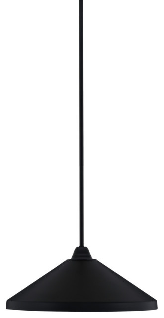 Paramount Mini Pendant, Matte Black, 14" Matte Black Metal Shade ...