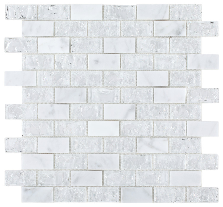 Icy Brick 11.75 x 11.75 - Traditional - Mosaic Tile - by White Marble ...