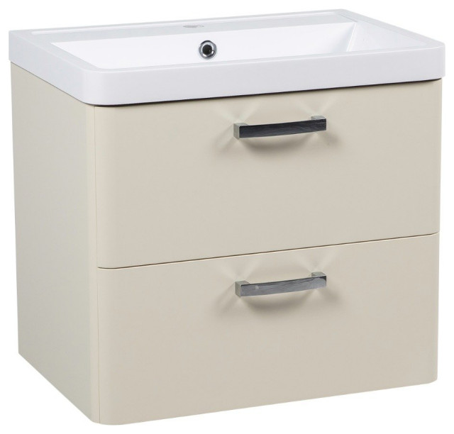 Modern Wall-Mounted Bathroom Vanity | Fiona Beige Matte Omega R 40", 24 ...