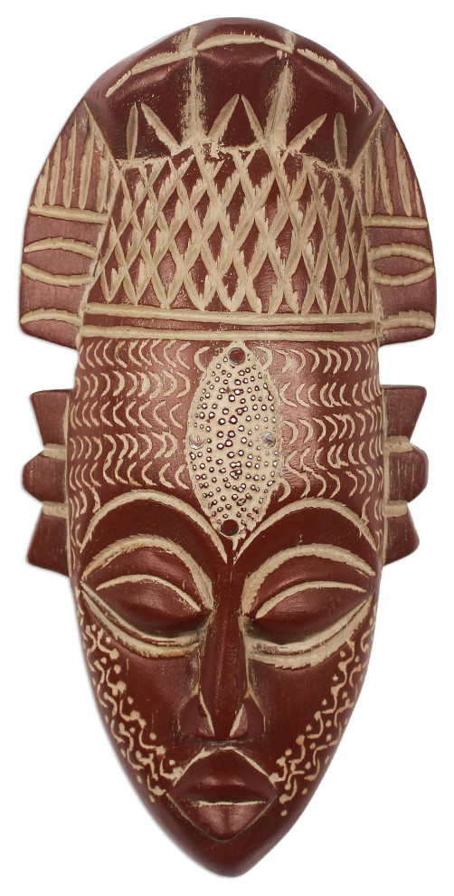 Novica Handmade Bold Beauty African Wood Mask - Tropical - Wall ...