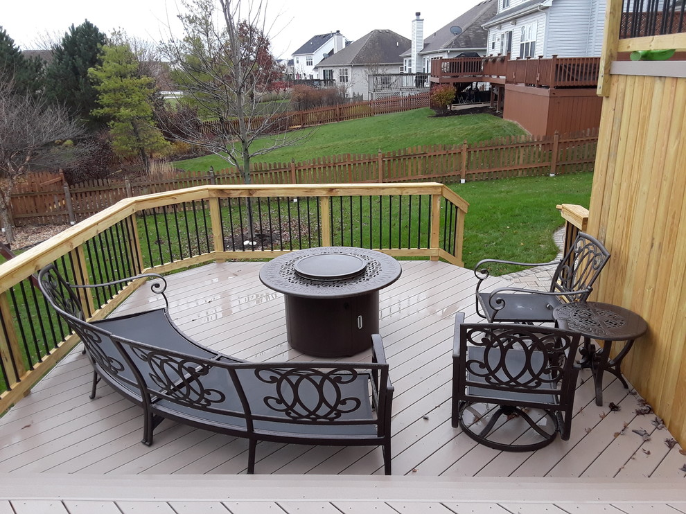 Multi Level Timber Tech Deck by Aurora, IL Deck Designer - Deck ...