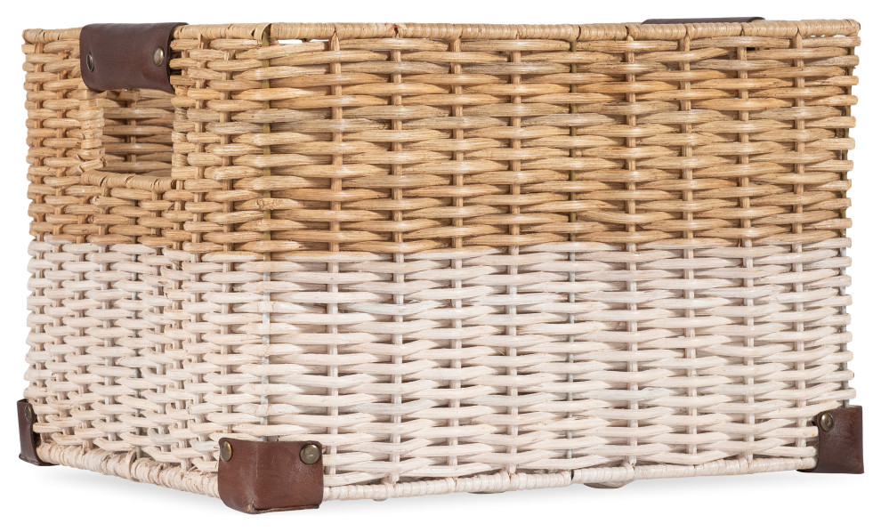 Western Style White Record Wicker Basket - Tropical - Baskets - by BoBo ...