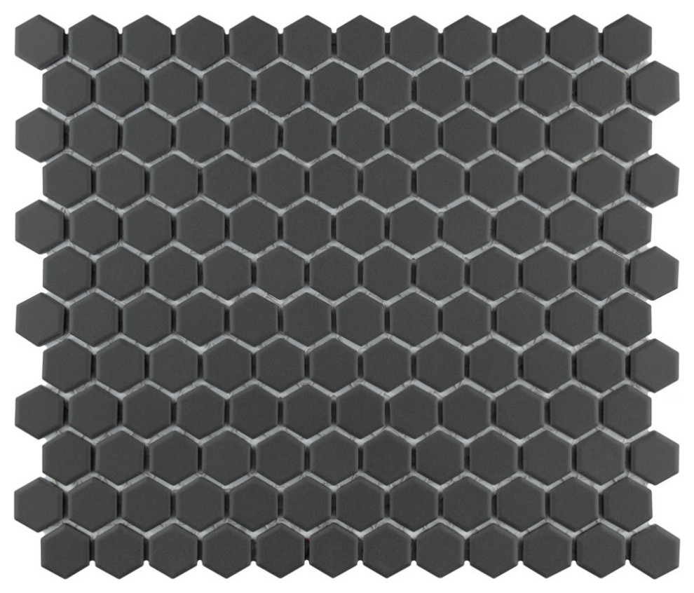 Metropolis 1" Hex Unglazed Floor and Wall Mosaic Tile, Sample ...