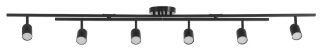 Wilma 6-Light Foldable Matte Black LED Integrated Track Lighting ...