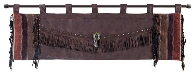 Mojave Sunset Faux Leather Southwest Valance - Southwestern - Valances ...