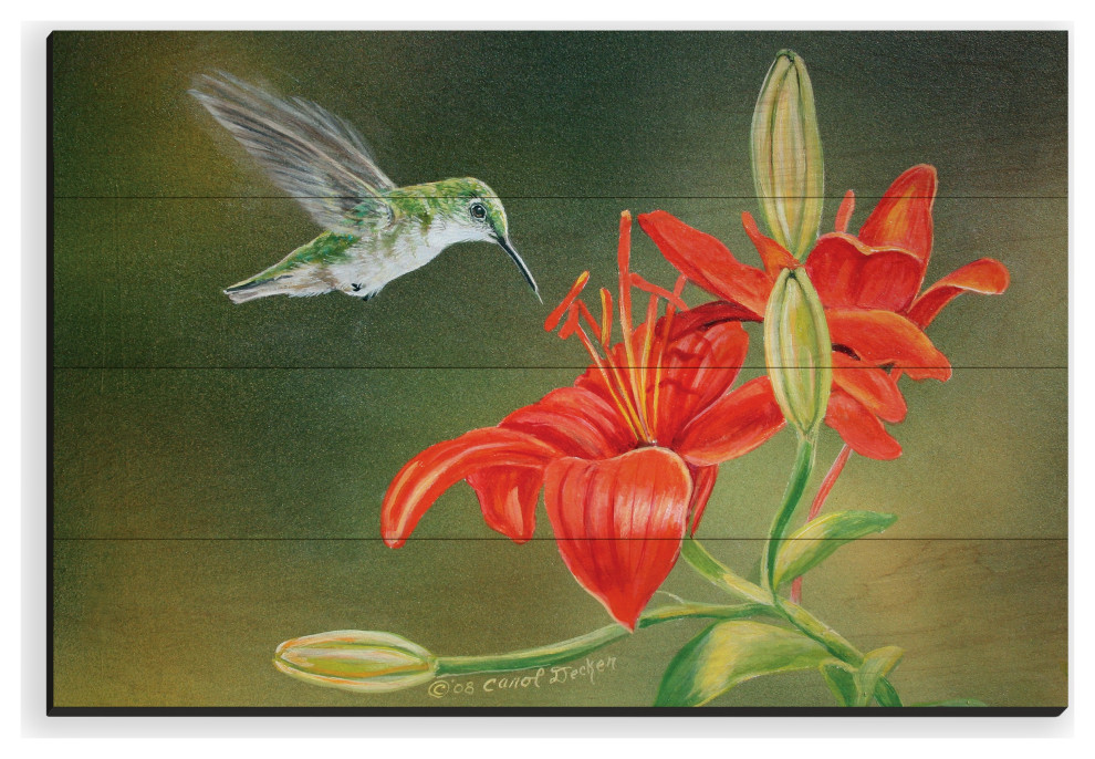 Wall Art, Lily Ruby Throat, 24"x16" - Tropical - Prints And Posters ...