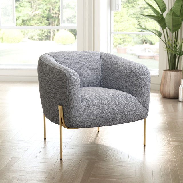Micaela Arm Chair Gray & Gold - Contemporary - Armchairs And Accent ...