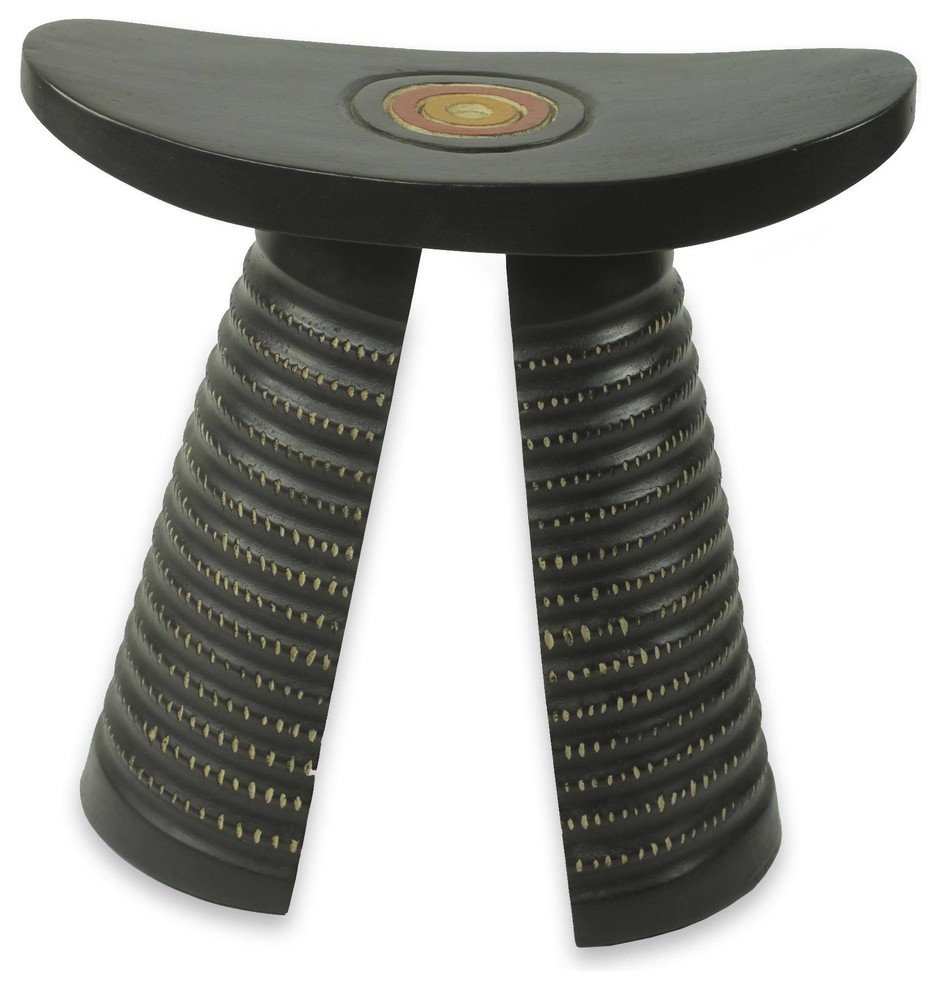 Tekura Adinkra Cedar Stool - Traditional - Accent And Garden Stools ...