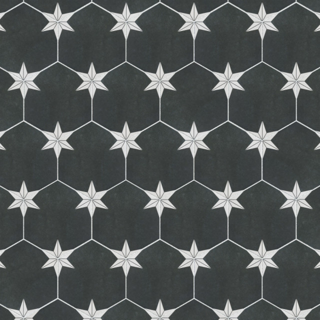 Stella Hex Night Porcelain Floor and Wall Tile - Contemporary - Wall ...