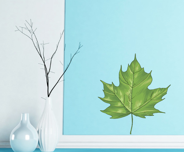 Floral Leaf Vinyl Wall Decal FloralLeafUScolor006, 36 in ...