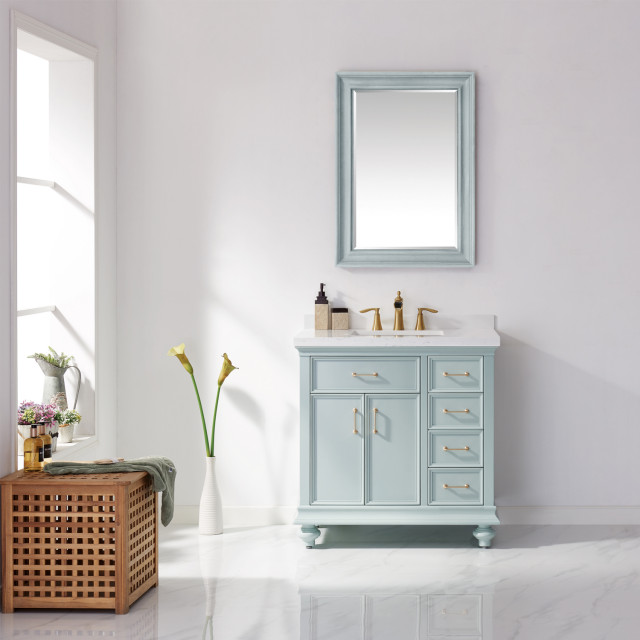 Charlotte Vanity with Composite Stone Countertop, 36" - Traditional ...