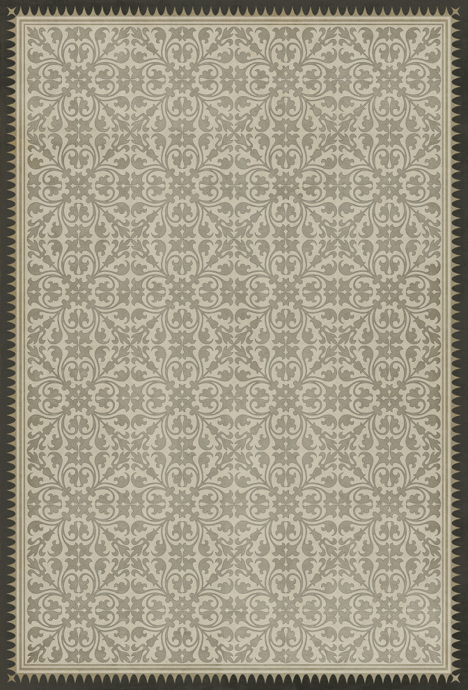 Pattern 21 the White Knight 38x56 Vintage Vinyl Floorcloth ...