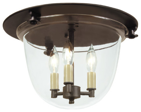 Harris Flush Mount Bell Lantern With Clear Glass - Transitional - Flush ...