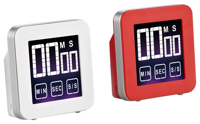 Cook N Home Touch Screen Digital Kitchen Timer Red and White, 2-pack ...