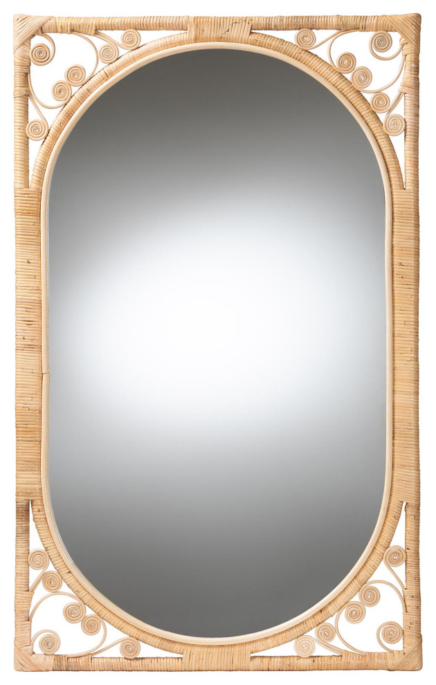 Carrie Natural Rattan Accent Wall Mirror - Tropical - Wall Mirrors - by ...