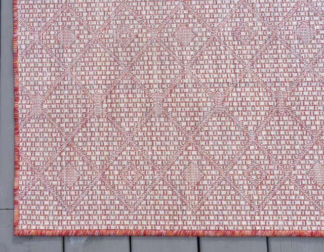 Rug Unique Loom Outdoor Trellis Rust Red Rectangular 10' 0 x 14' 0 ...