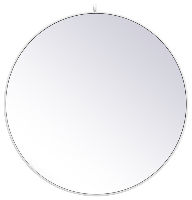 Elegant MR4739WH Metal Frame Round Mirror With Decorative Hook 39 ...