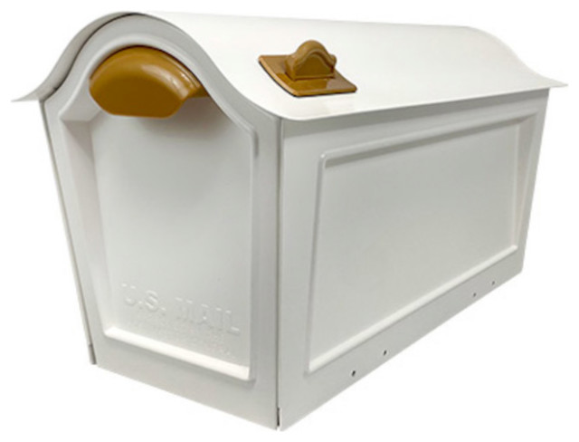 Extra Large White and Gold Chalet Mailbox - Transitional - Mailboxes ...