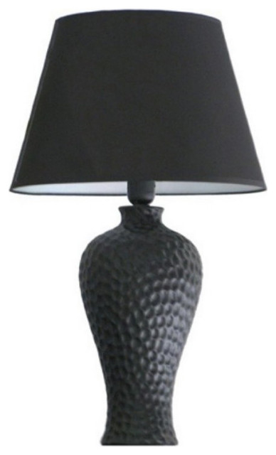 Simple Designs Textured Stucco Curvy Ceramic Table Lamp - Contemporary ...
