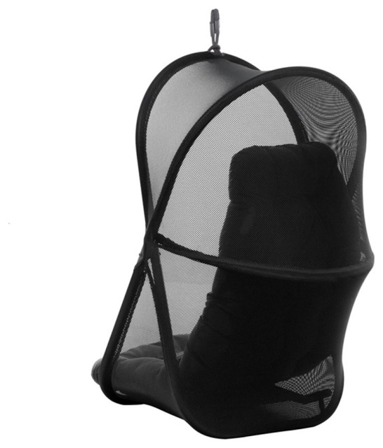 Greemotion Breeze Outdoor Foldable Mesh Fabric Egg Swing in Black ...